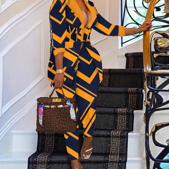 Fitted Blazer & slim-fit pants Houndstooth Suit - Walmart.com