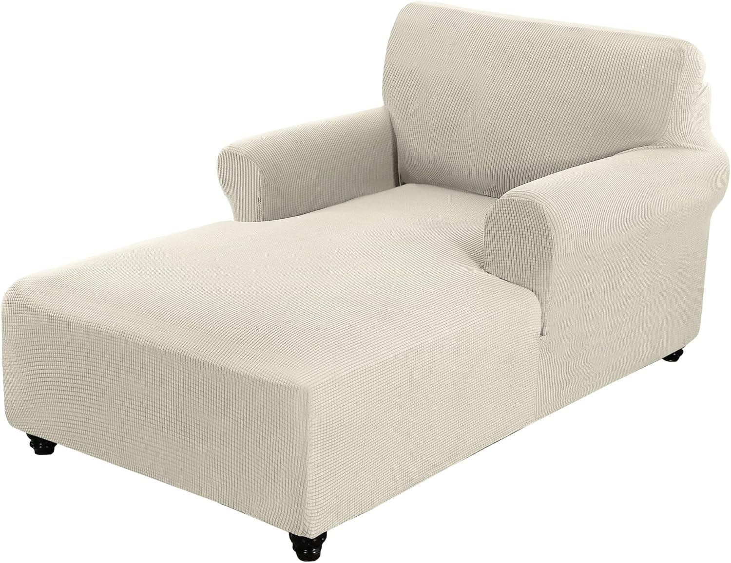 Fitted Chaise Lounge Couch Cover - Double Arm, Stretch Chair Slip Cover ...