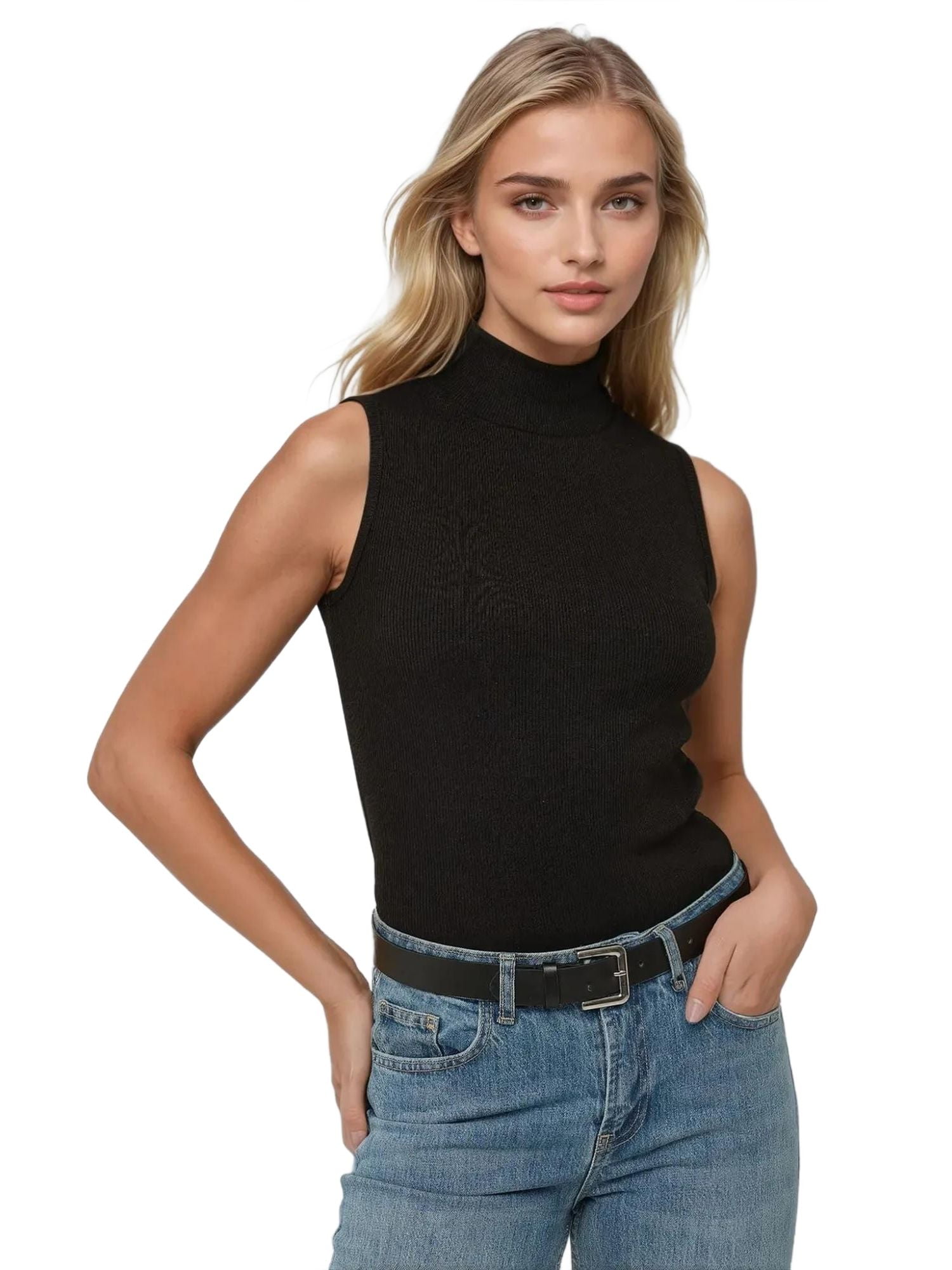 Fitted Crew Neck Top - Walmart.com