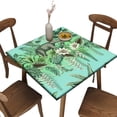 Fitted Elastic Edge Square Tablecloths, Tropical Vintage Botanical Palm ...
