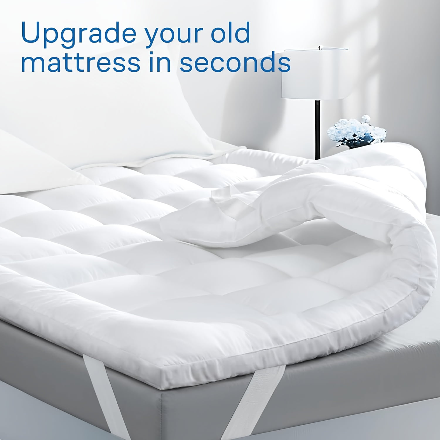 Fitted Mattress Topper, Cooling Mattress Pad Cover, Plush Soft ...
