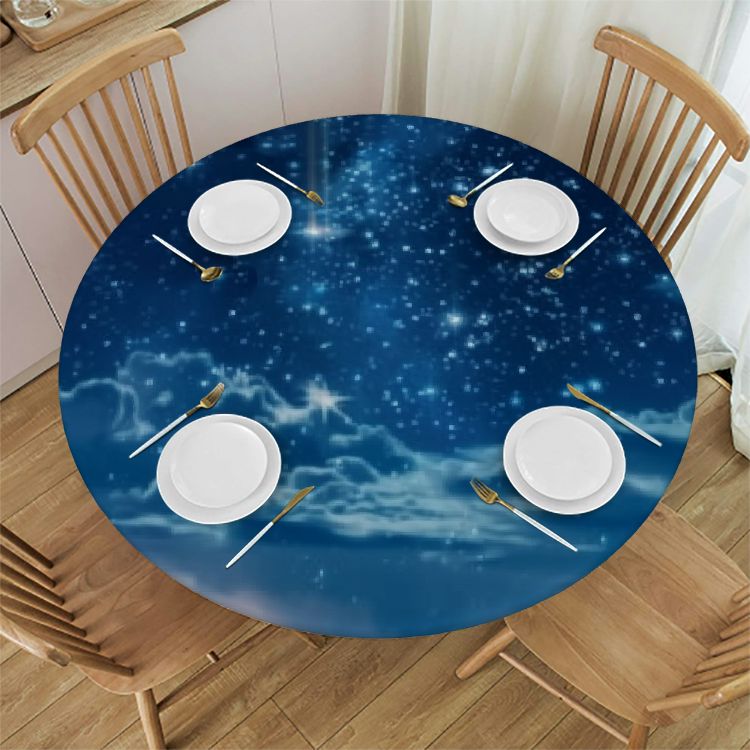 Fitted Round Elastic Table Cover, for Indoor Outdoor Patio Tables ...