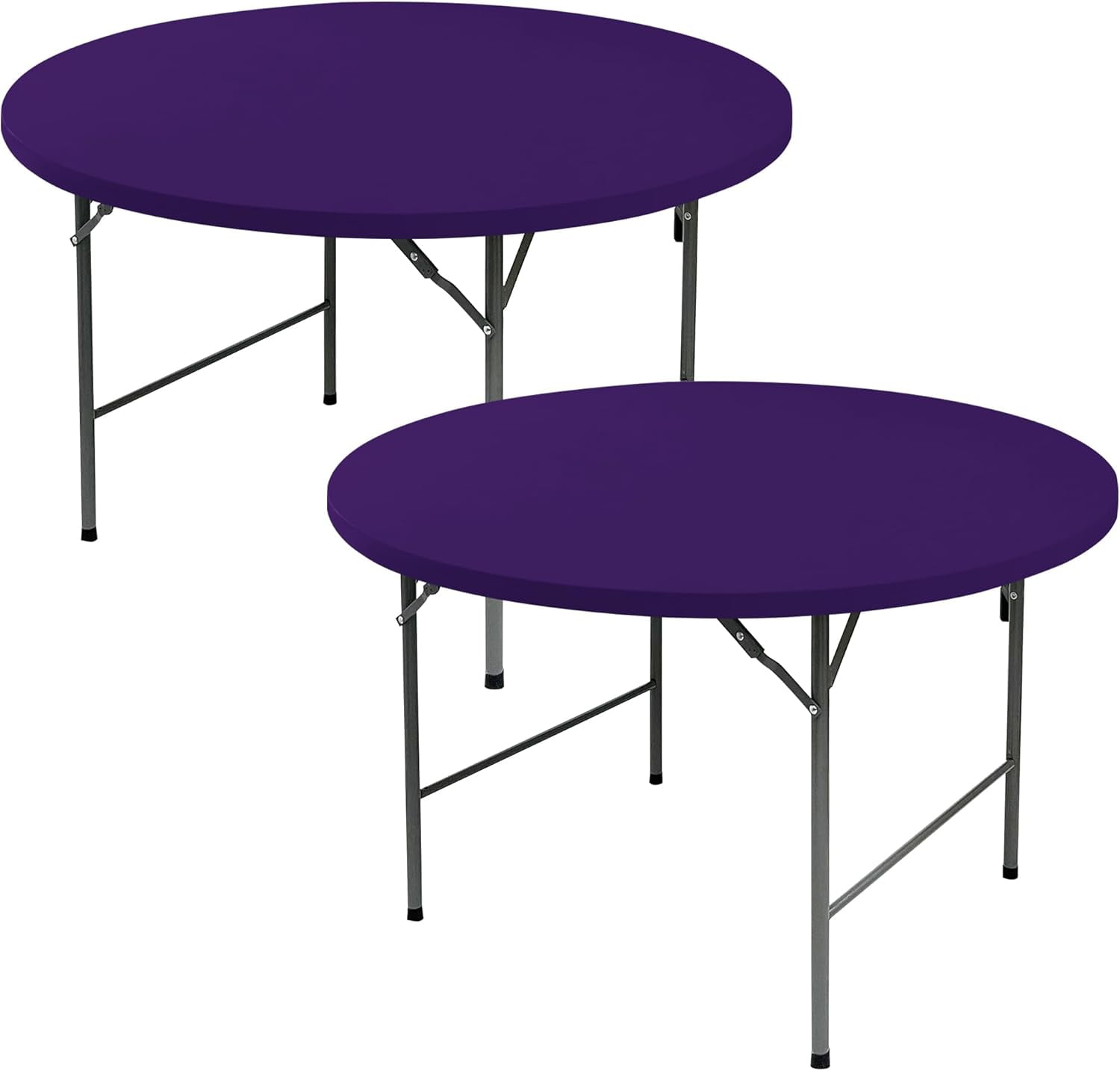 Fitted Round Table Covers 60 Inch-2 Pack Dark Purple Elastic Spandex ...