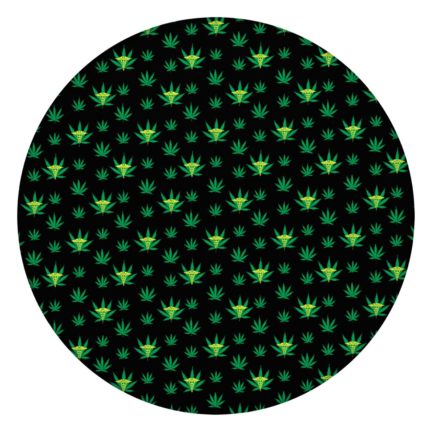 Fitted Round Tablecloth with Psychedelic Weed Design - Spill-Proof ...