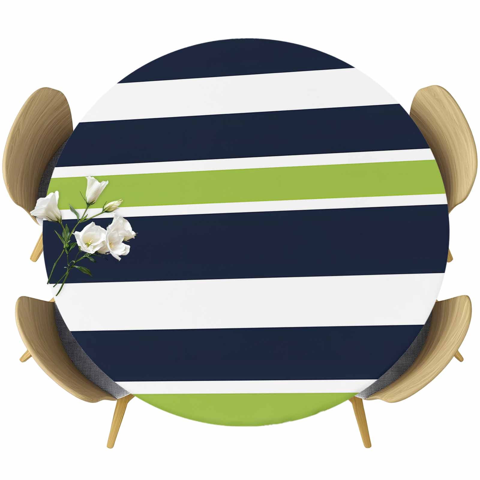 Fitted Round Tablecloths Elastic Edged Table Covers 45"-54",Classic ...