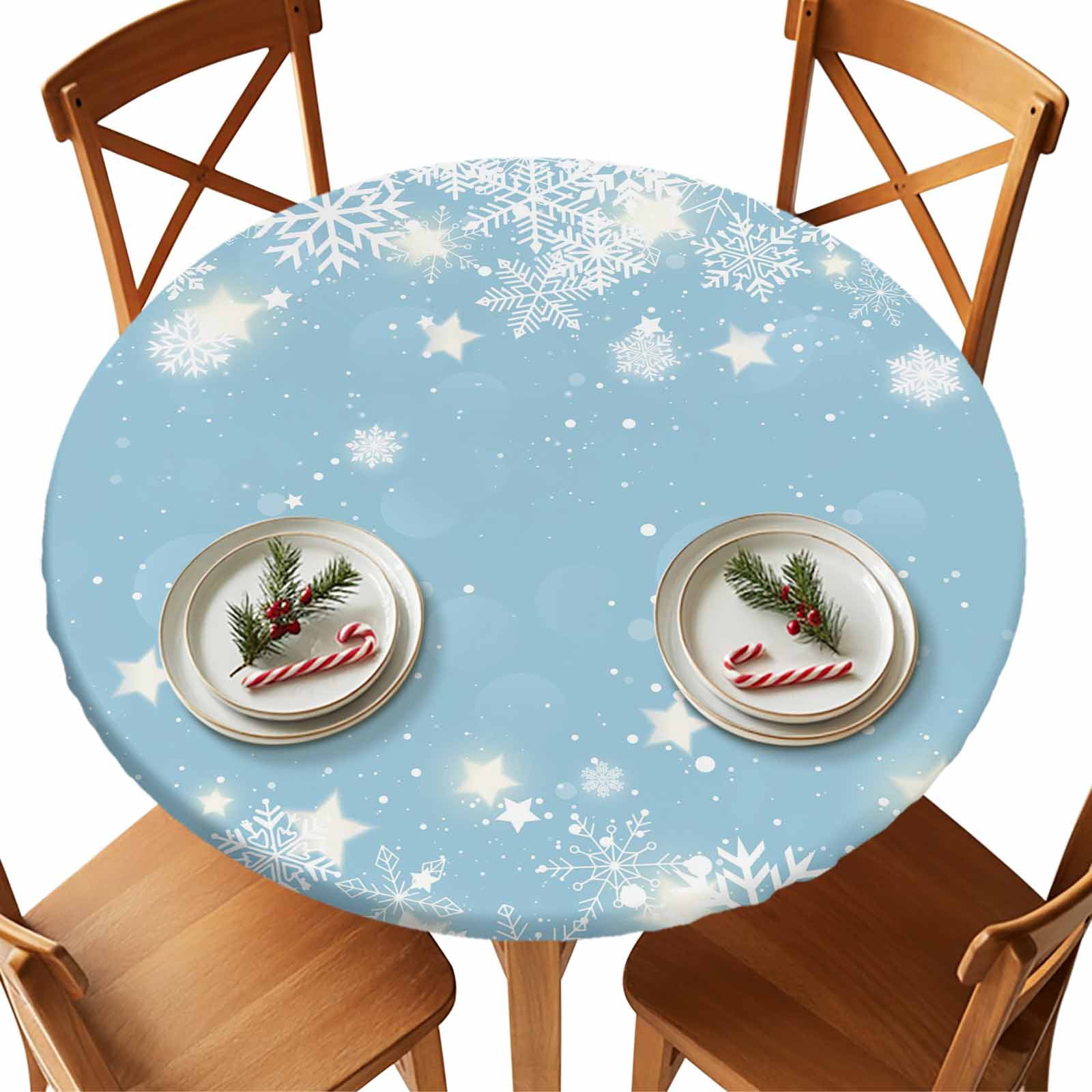 Fitted Round Tablecloths Elastic Edged Table Covers 55