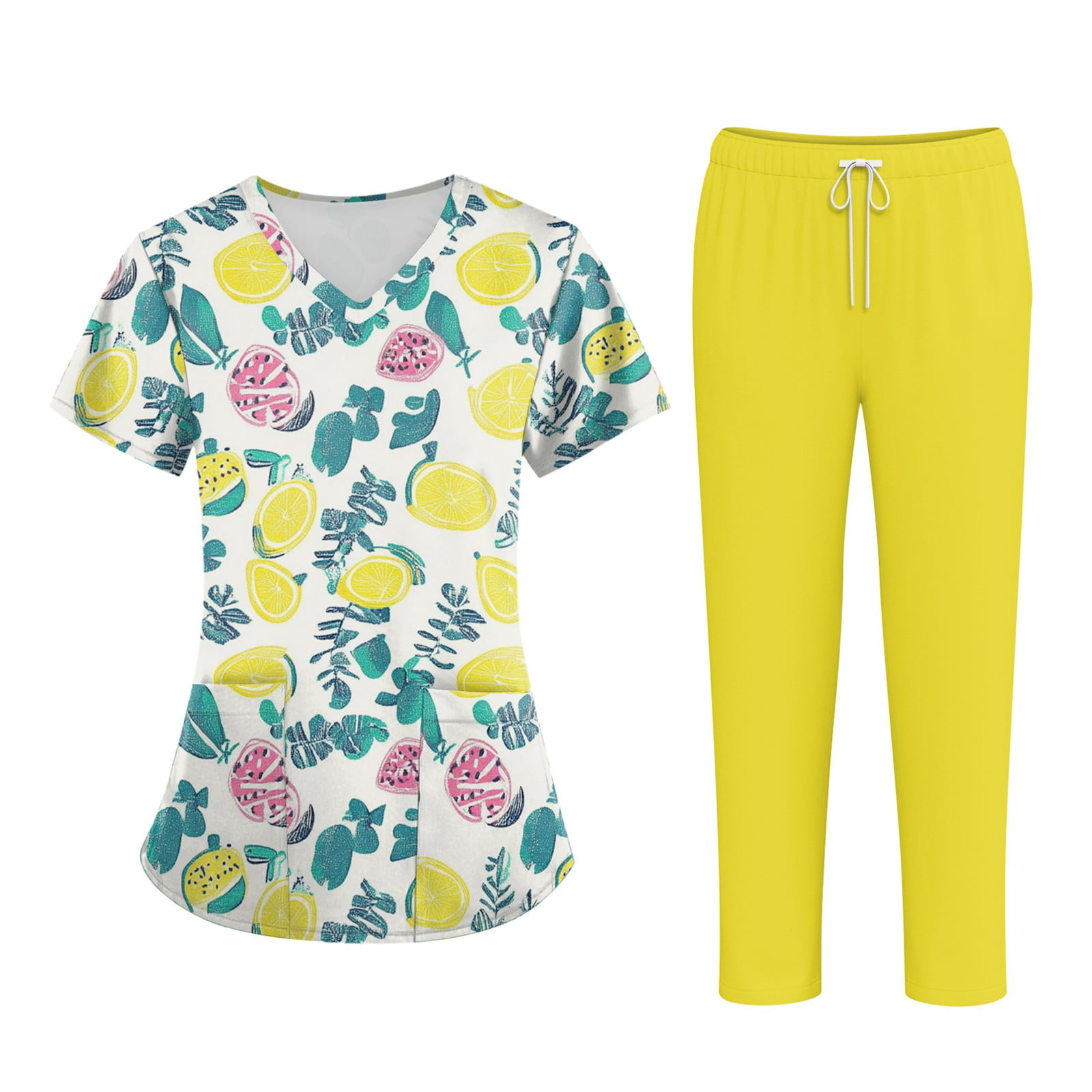 Fitted Scrubs For Women Set,Women'S Scrub Set Short Sleeve Animal ...
