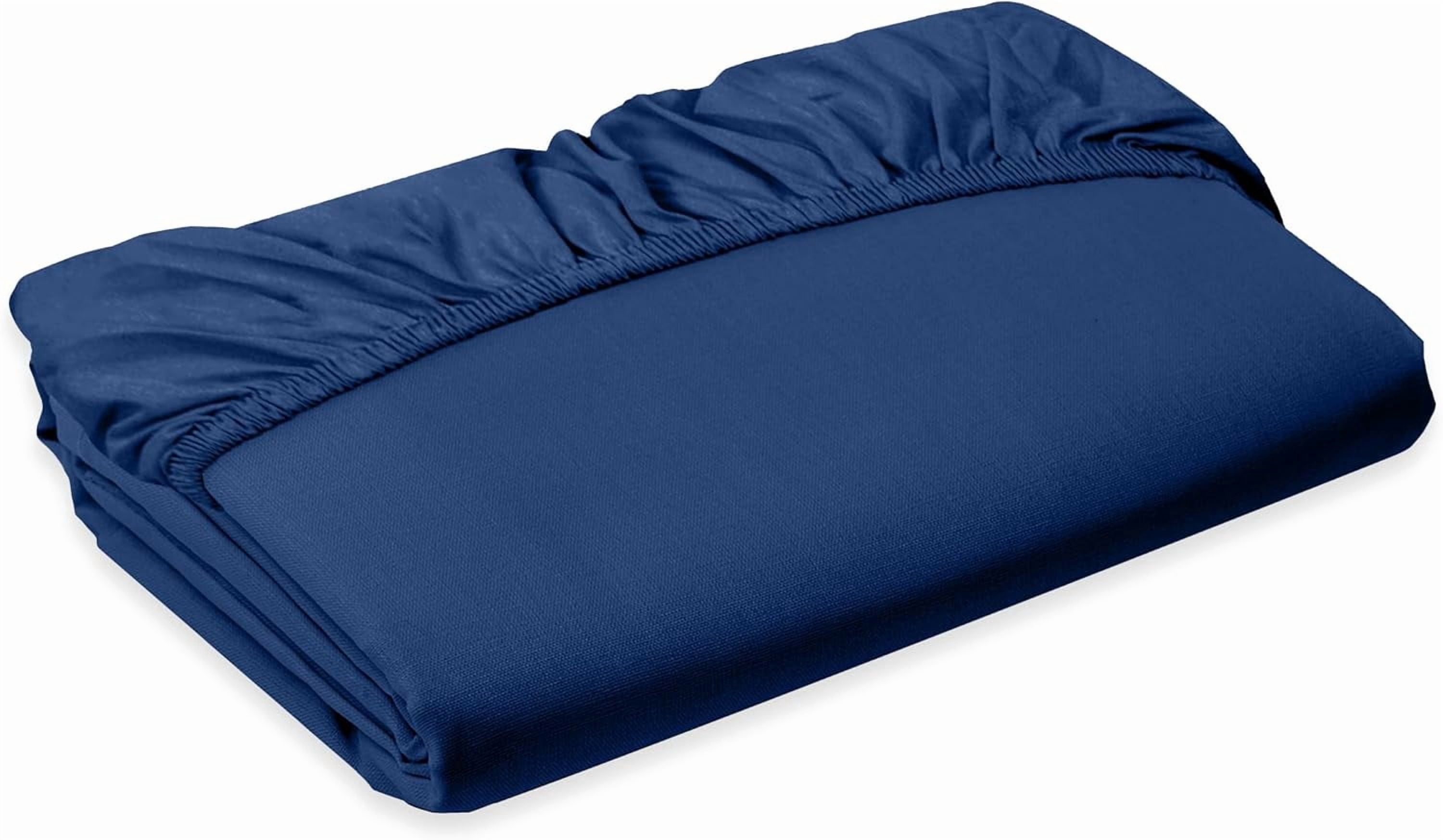 Elegant Comfort 1500 Series King Size Fitted Sheet, Navy Blue - Durable ...