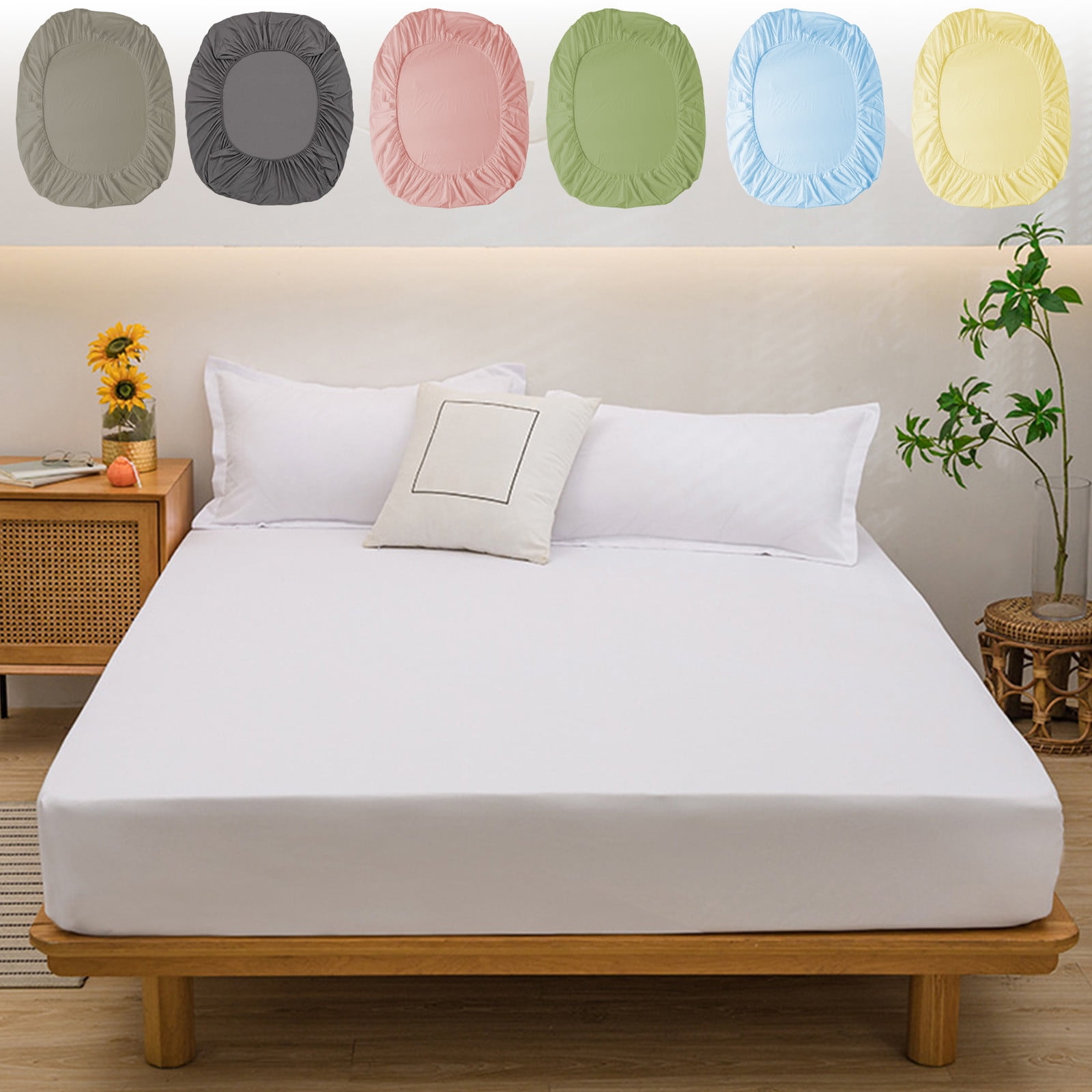 Fitted Sheet Full Size Mattress Cover|Bed Sheet Protective Pad|Single ...