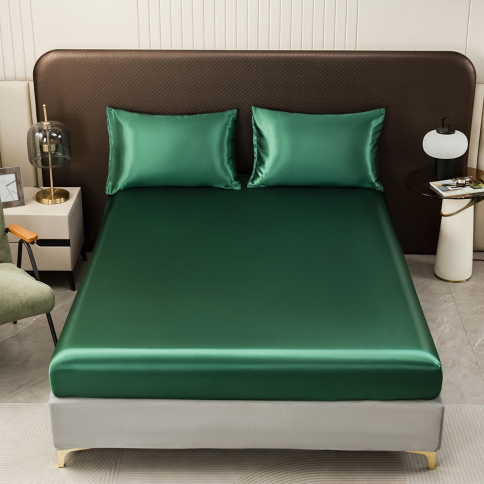 Fitted Sheet Mattress Cover Piece Non Slip Fixed Bed Cover Full Cover ...