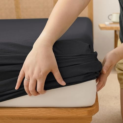 Fitted Sheet Only 100% Washed Cotton Linen Feel Easily Fits Deep ...