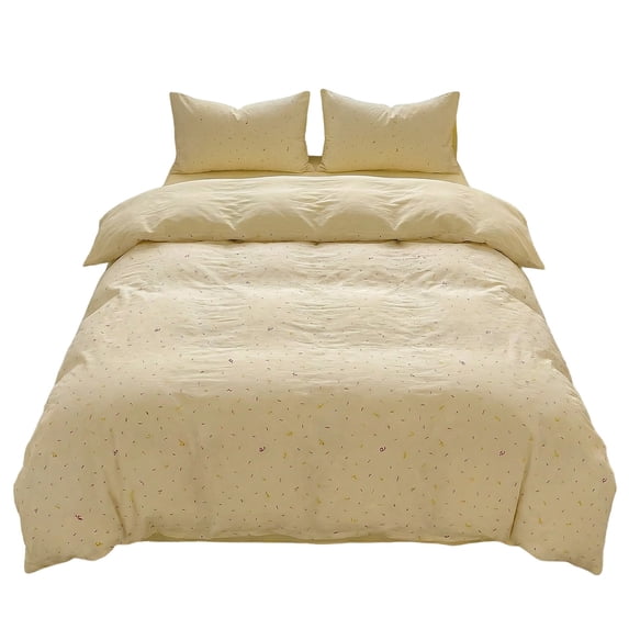 Fitted Sheet Set with Duvet Cover and Pillowcases Soft Breathable ...