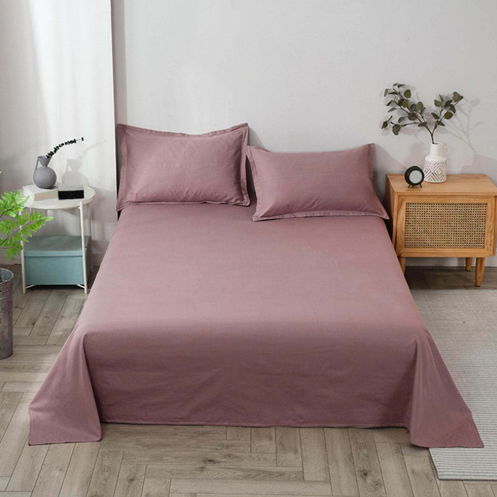 Fitted Sheet Solid Color Pure Cotton Easy Care Fitted Sheet in Soft ...