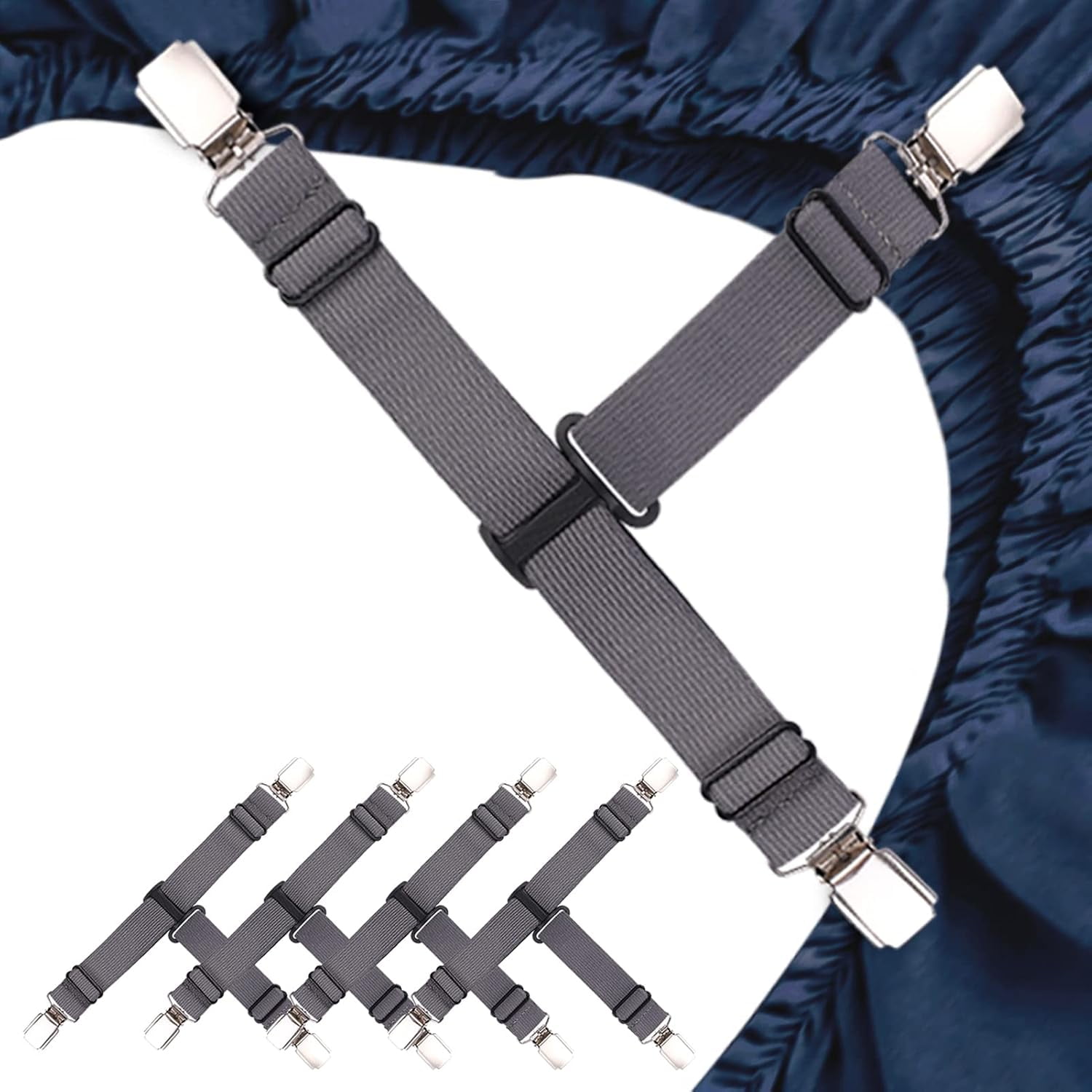 Fitted Sheet Straps 4 count Sturdy Bed Sheet Clips Keeping Sheets in ...