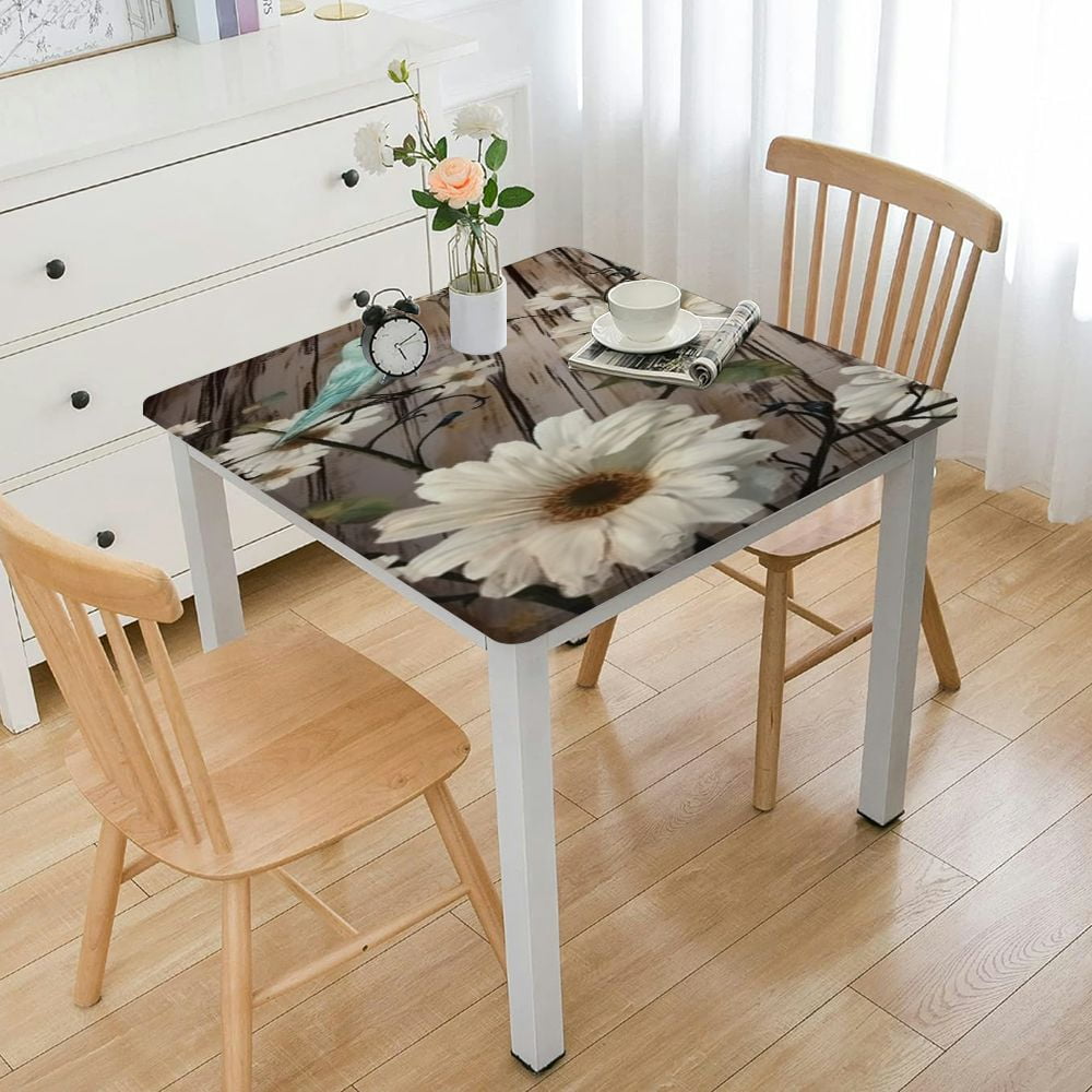 Fitted Square, Floral Decor s, Stain Resistant Washable Table Clothes ...