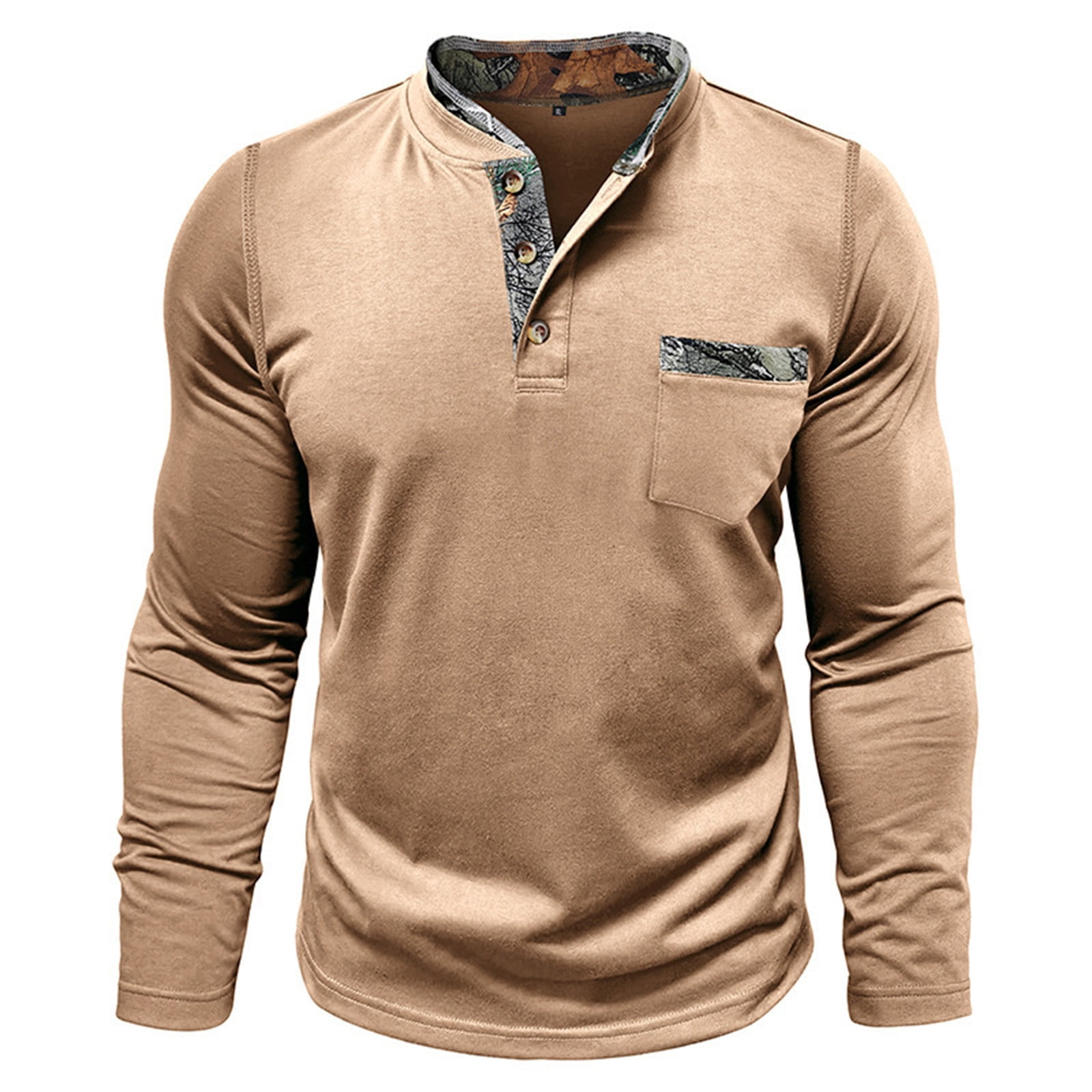 Fitted T Shirts Men Male Long Sleeve Shirt With Double Collar Casual ...