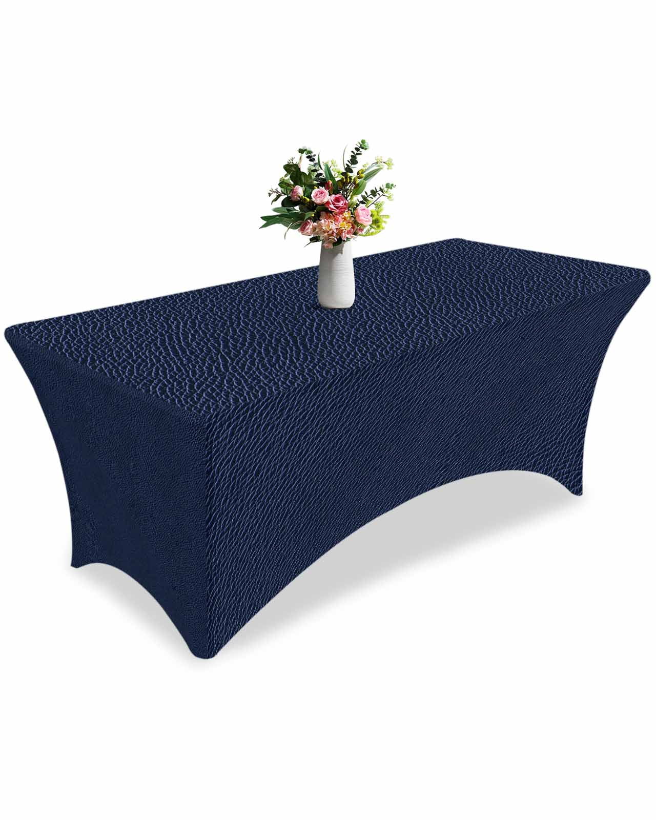 Fitted Tablecloth 6ft Navy Blue Leather Texture Rectangular Tablecloths ...
