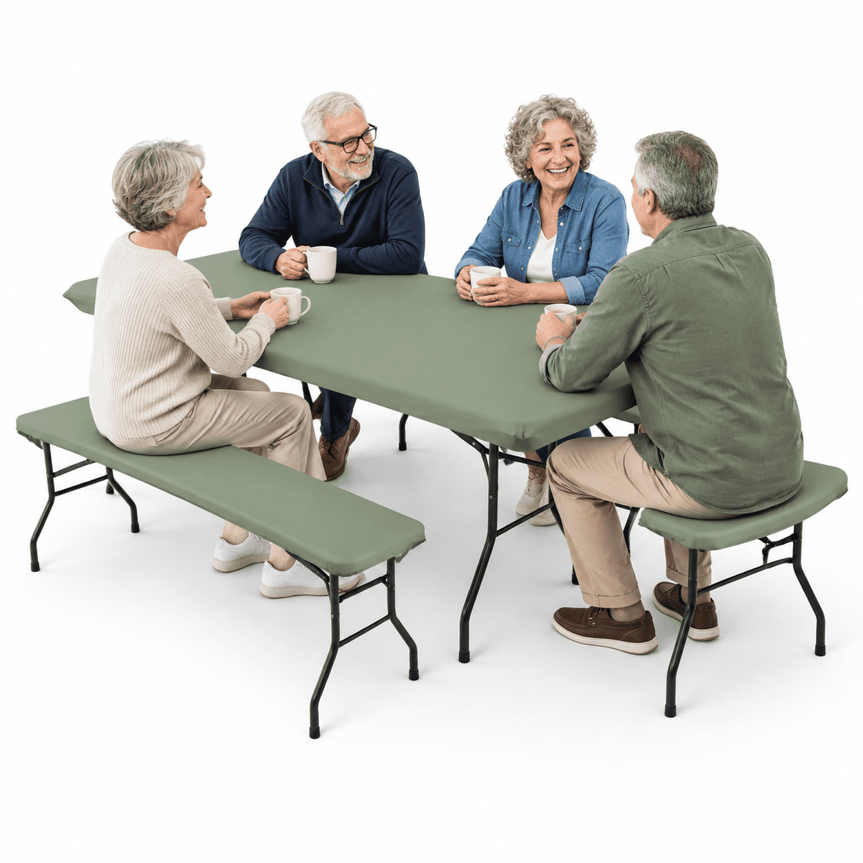 Fitted Tablecloth For 6 Foot Rectangle Tables-elastic Picnic Table ...