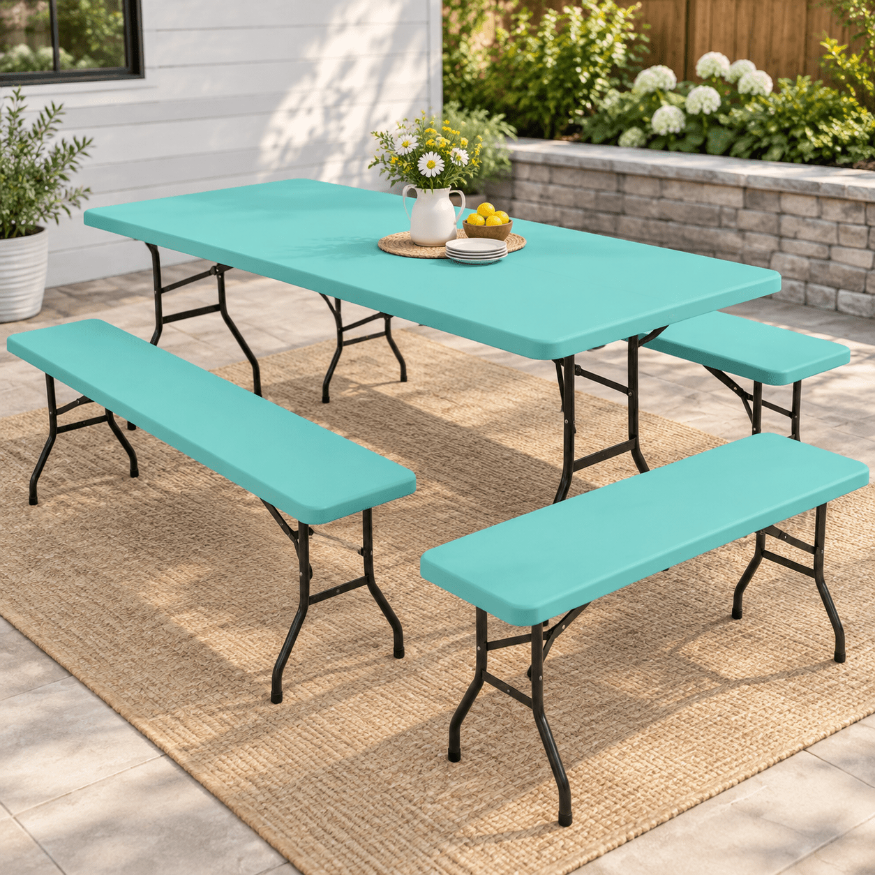 Fitted Tablecloth For 8 Foot Rectangle Tables-outdoor Picnic Table ...