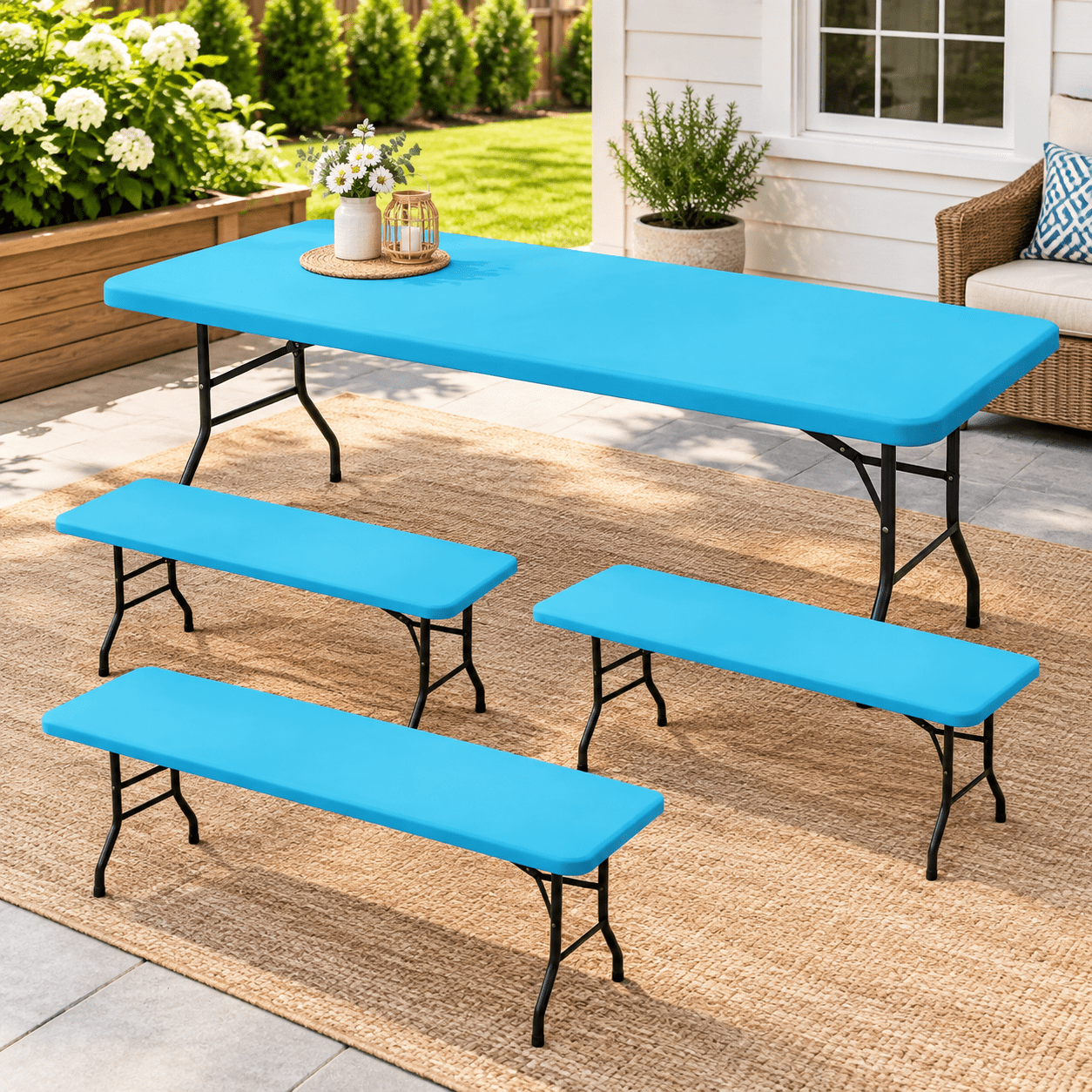 Fitted Tablecloth For 8 Foot Rectangle Tables-outdoor Picnic Table ...