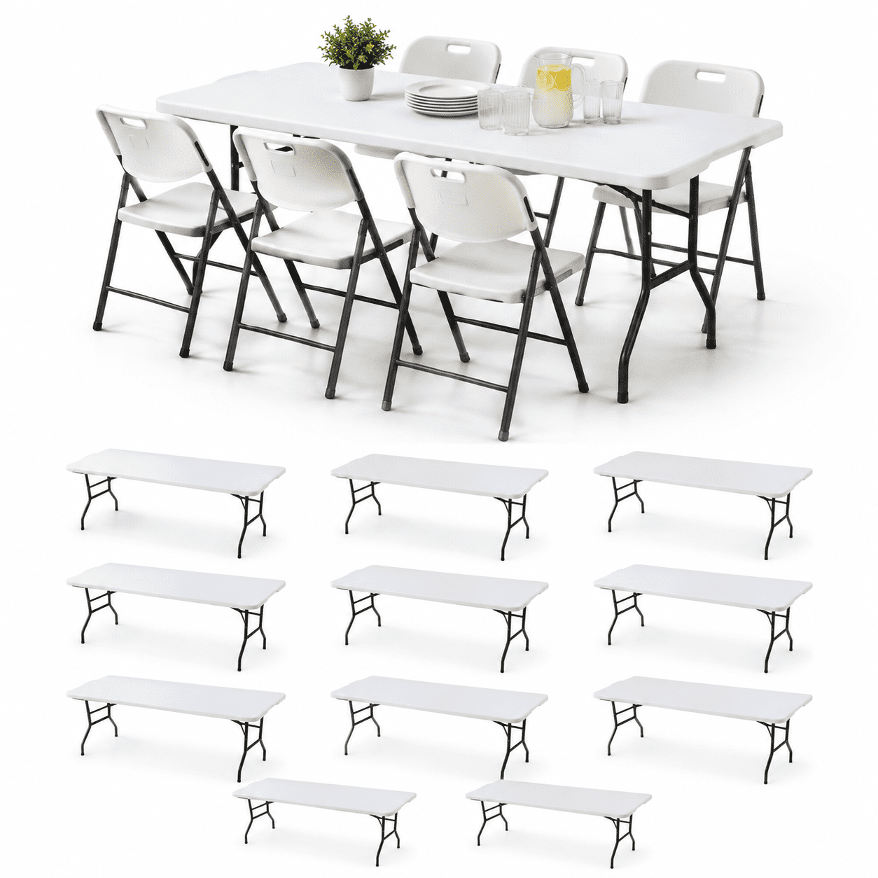 Fitted Tablecloth For 8 Foot Rectangle Tables-white Picnic Table Covers ...