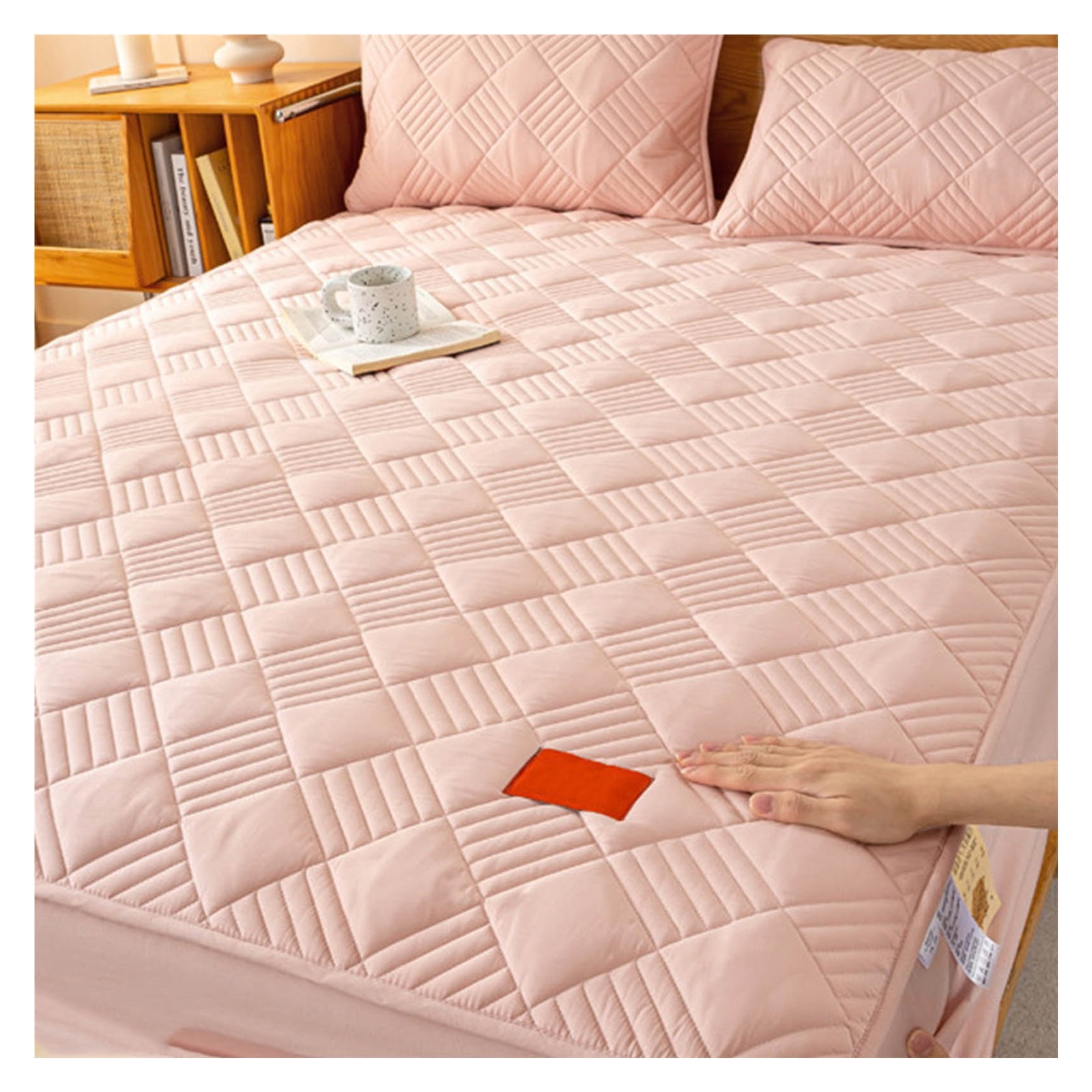 Fitted sheet, with pillowcase mattress protector, 180 x 200CM fitted ...
