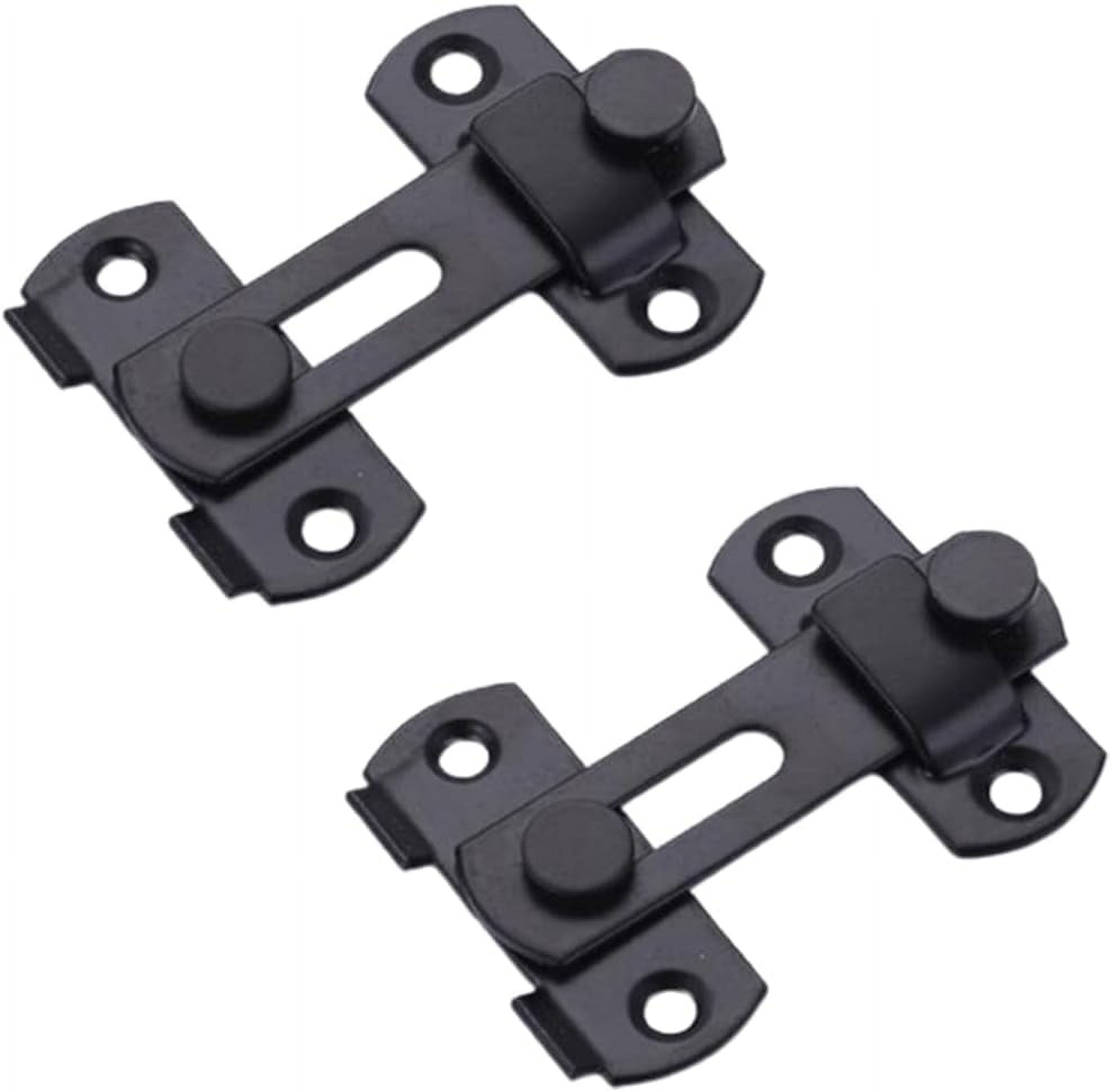 Black 2 Pack Small Stainless Steel Door Lock Flip Lock Safety Door Bolt ...