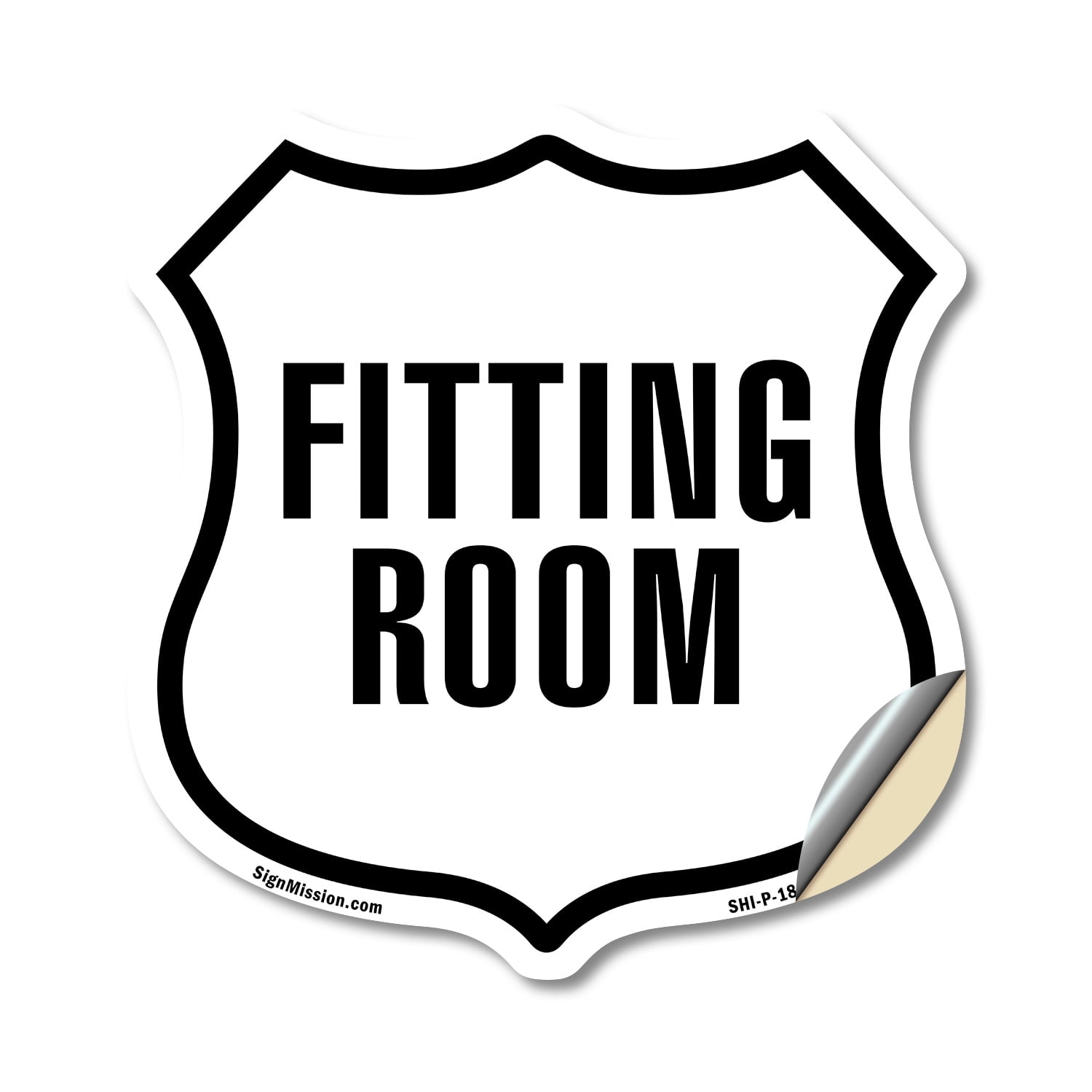 Fitting Room 12 inch X 12 inch Shield Shaped Heavy Duty 3.2 mil Vinyl ...