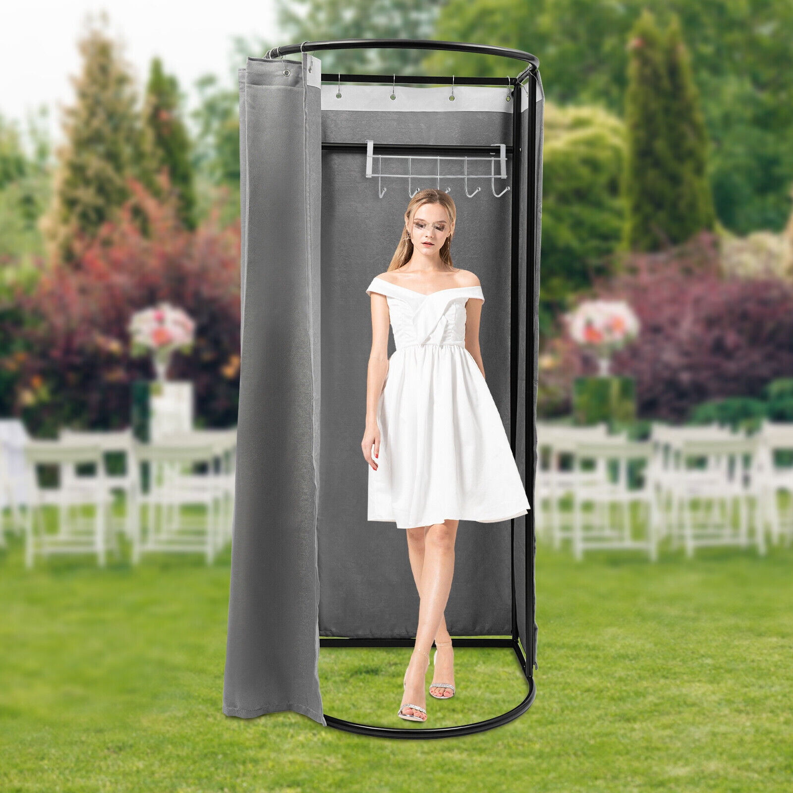 Fitting Room, Fitting Room with Shading Curtain, Modern Grey Modern ...
