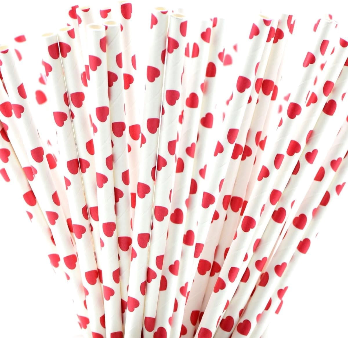 Fitting store Heart Straws Paper Disposable Biodegradable Cocktail ...