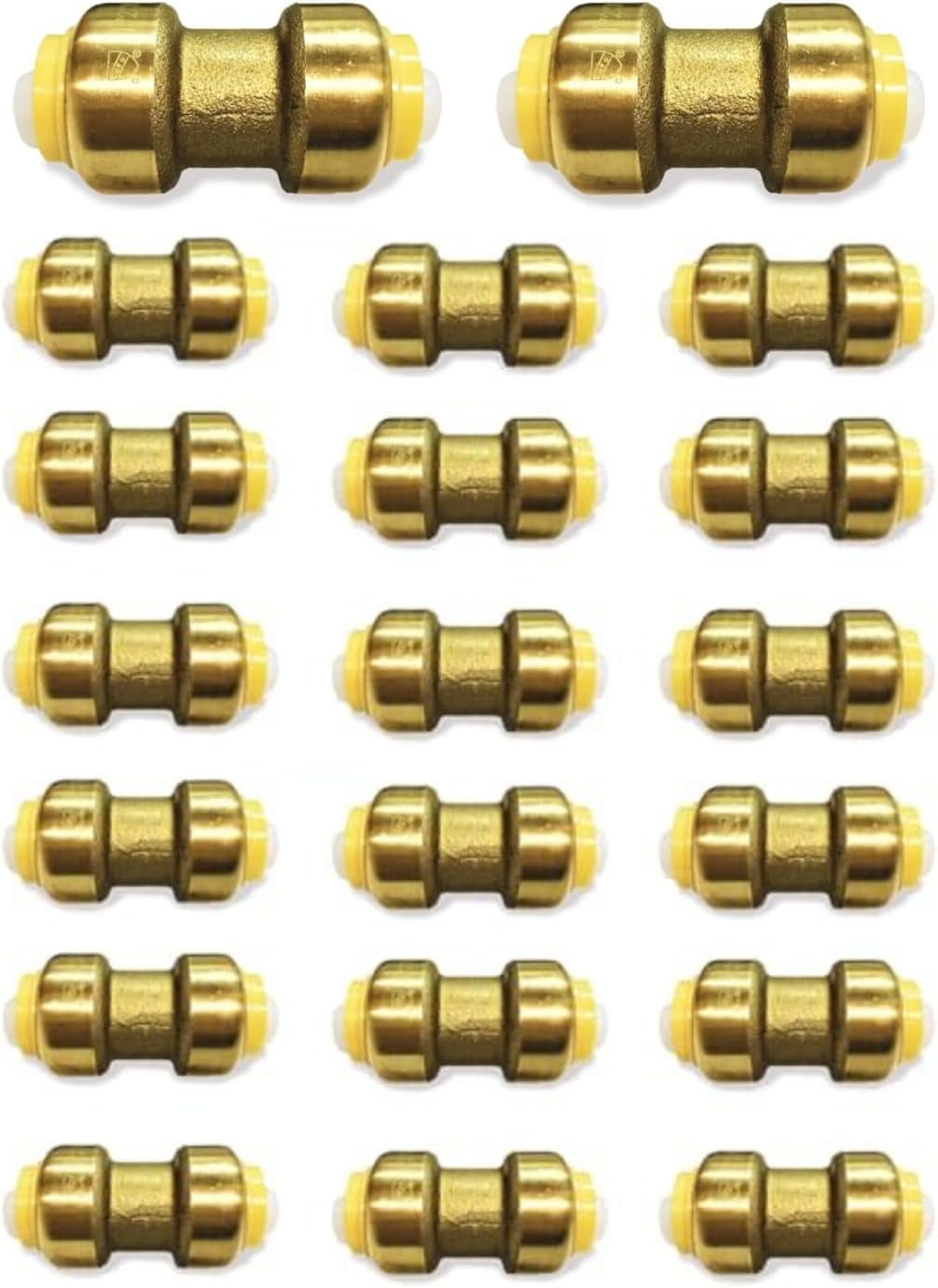 Fittings 3/4" Push Fit Straight Coupling - 3/4" x 3/4" PEX Brass Push-fit Coupling - Push-to ...