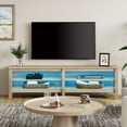 FITUEYES TV Stand Media Console Oak Shelves for TVs up to 75 Inch ...