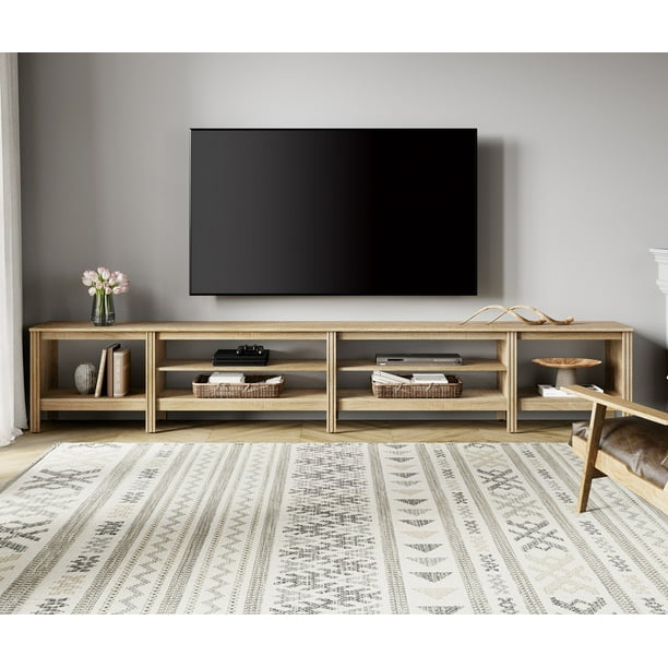 Fitueyes Modern TV Stand for 100 inch TVs, Wood TV Console Table for 80 ...