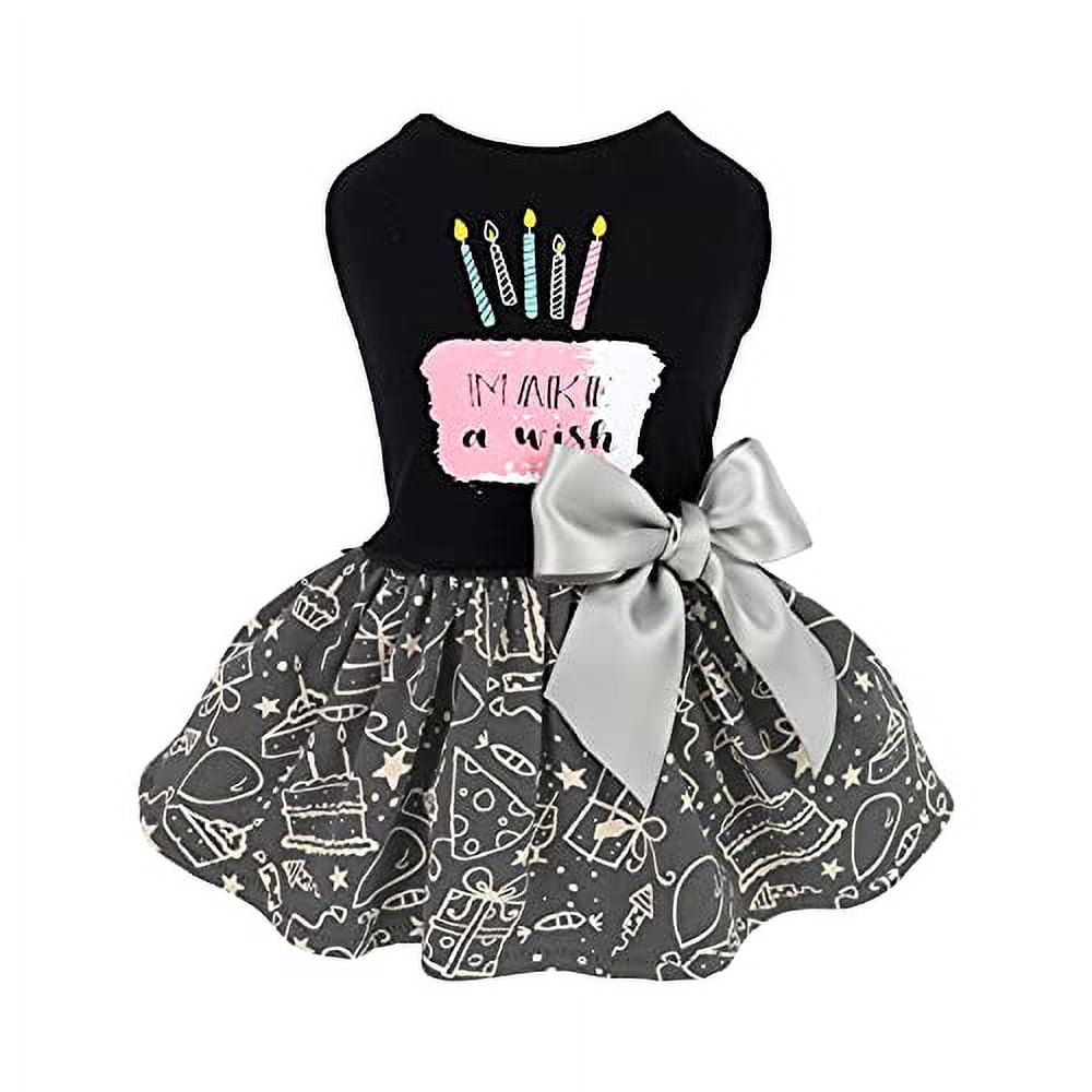 Fitwarm 100% Cotton Holiday Theme Make A Wish Dog Birthday Dresses Dog ...