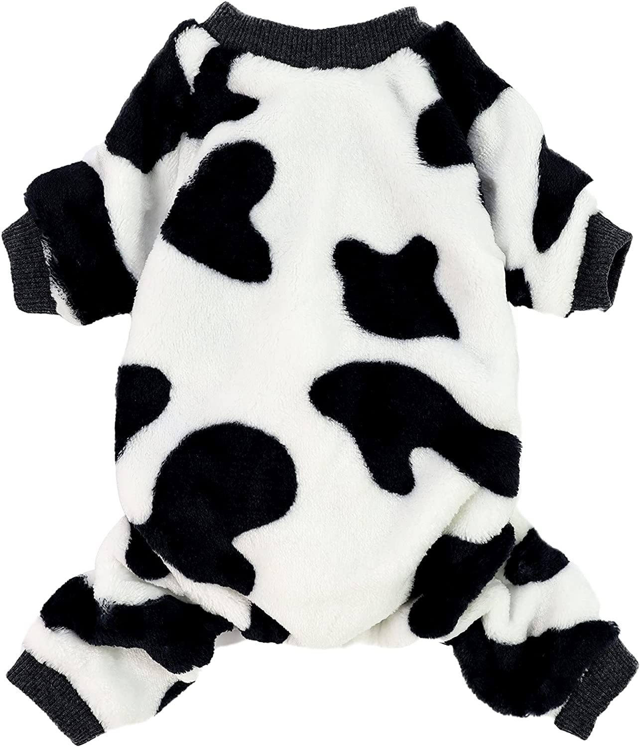 Fitwarm Adorable Milk Cows Pet Dog Clothes Comfy Velvet Winter Pajamas ...