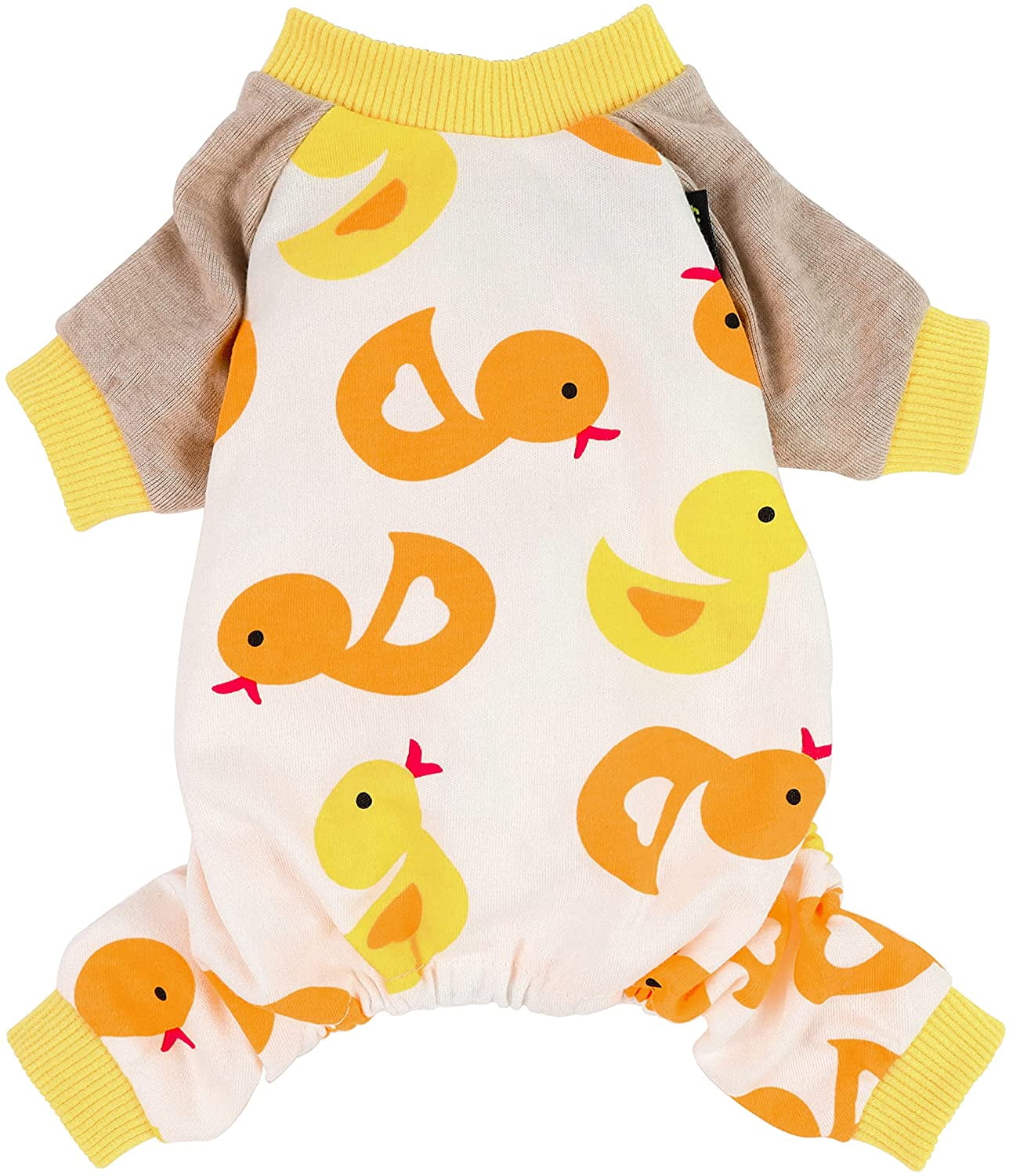 Fitwarm Cute Duck Dog Pajamas, Soft Cotton Pet Jumpsuit, Large, All ...