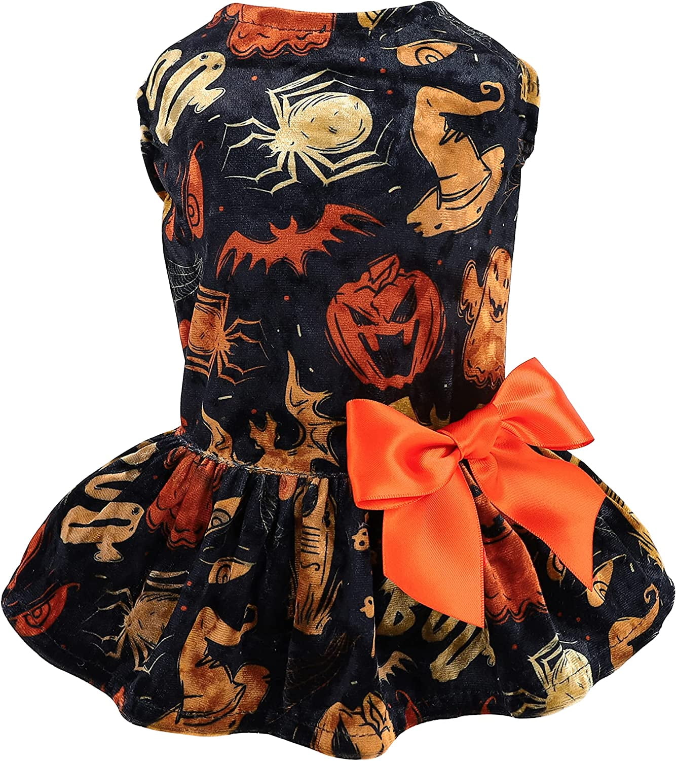 Fitwarm Halloween Lightweight Velvet Clothes Dog Costume Puppy Dress ...