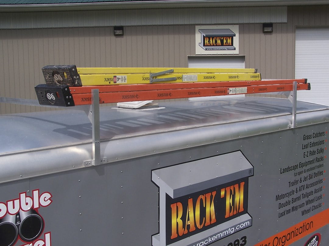Fitz-All Adjustable Aluminum Trailer Ladder Rack for Enclosed Trailers ...