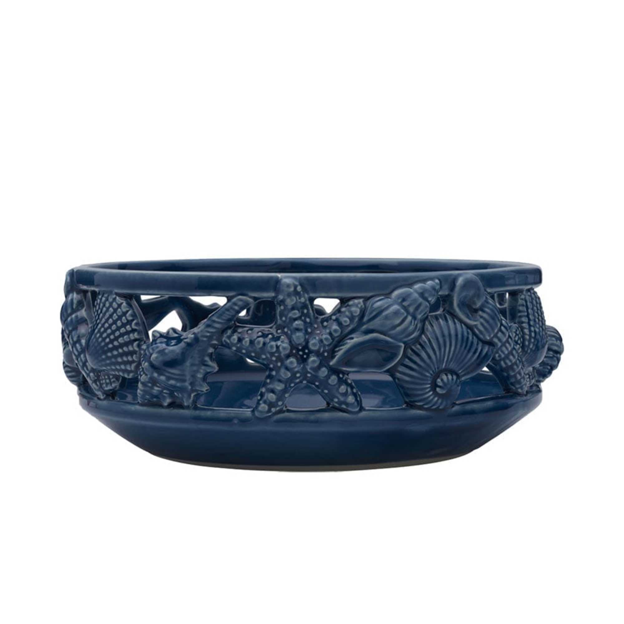 Fitz & Floyd Coastal Home Centerpiece Bowl, 11.5 Inch, Blue, Blue ...