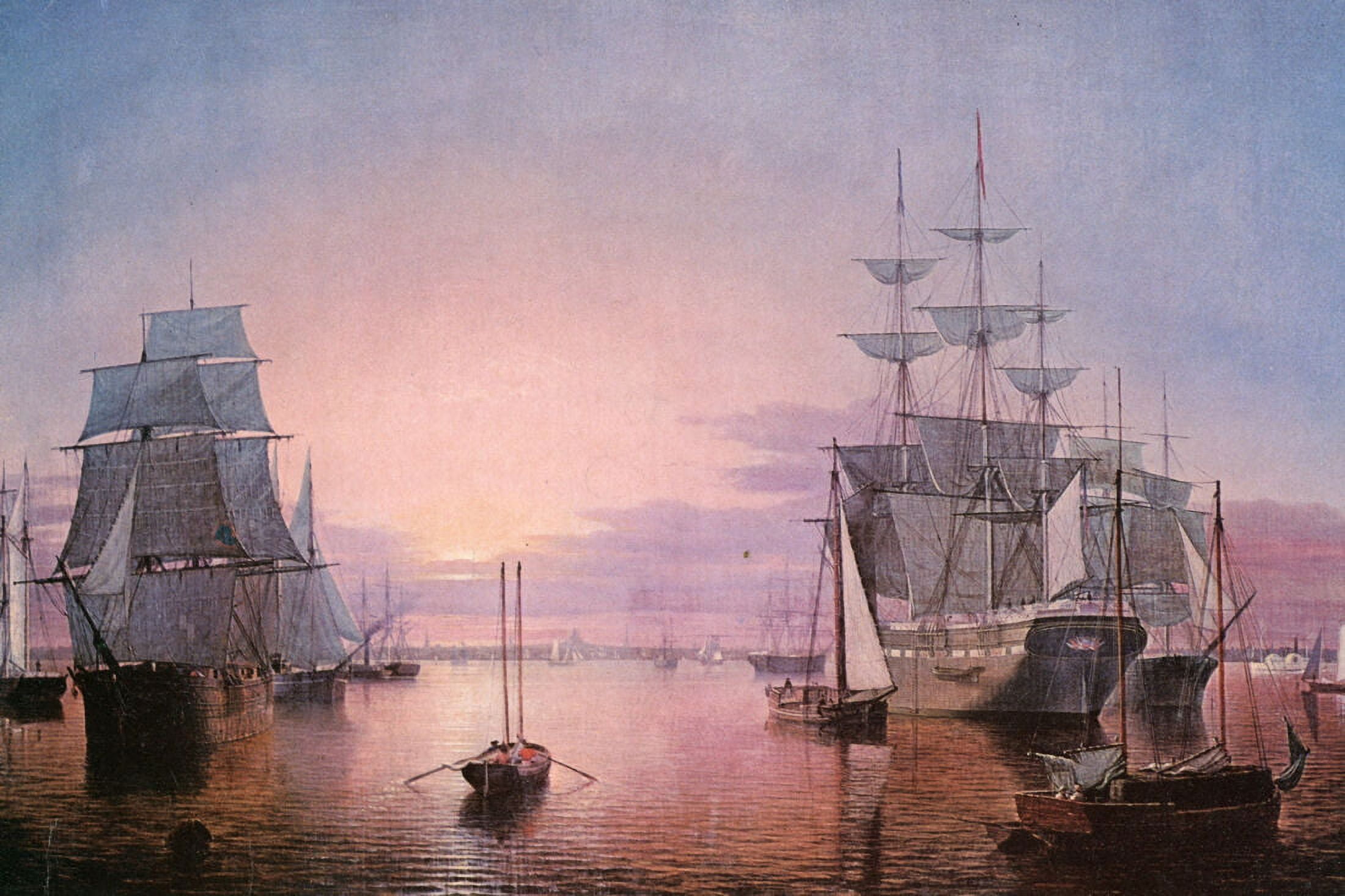 """Fitz Hugh Lane Boston Harbor"" Canvas or Print Wall Art" - Walmart.com