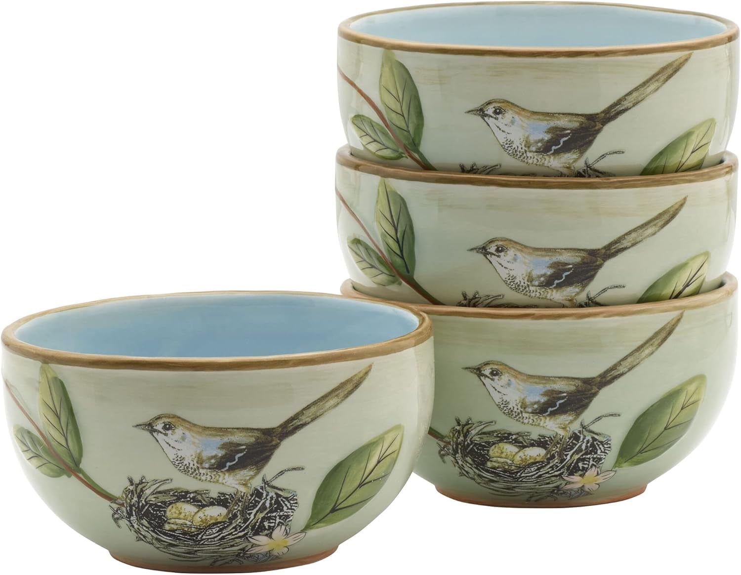 Fitz and Floyd Toulouse Small Fruit Bowls, Set of 4, 5-Inch, Green ...
