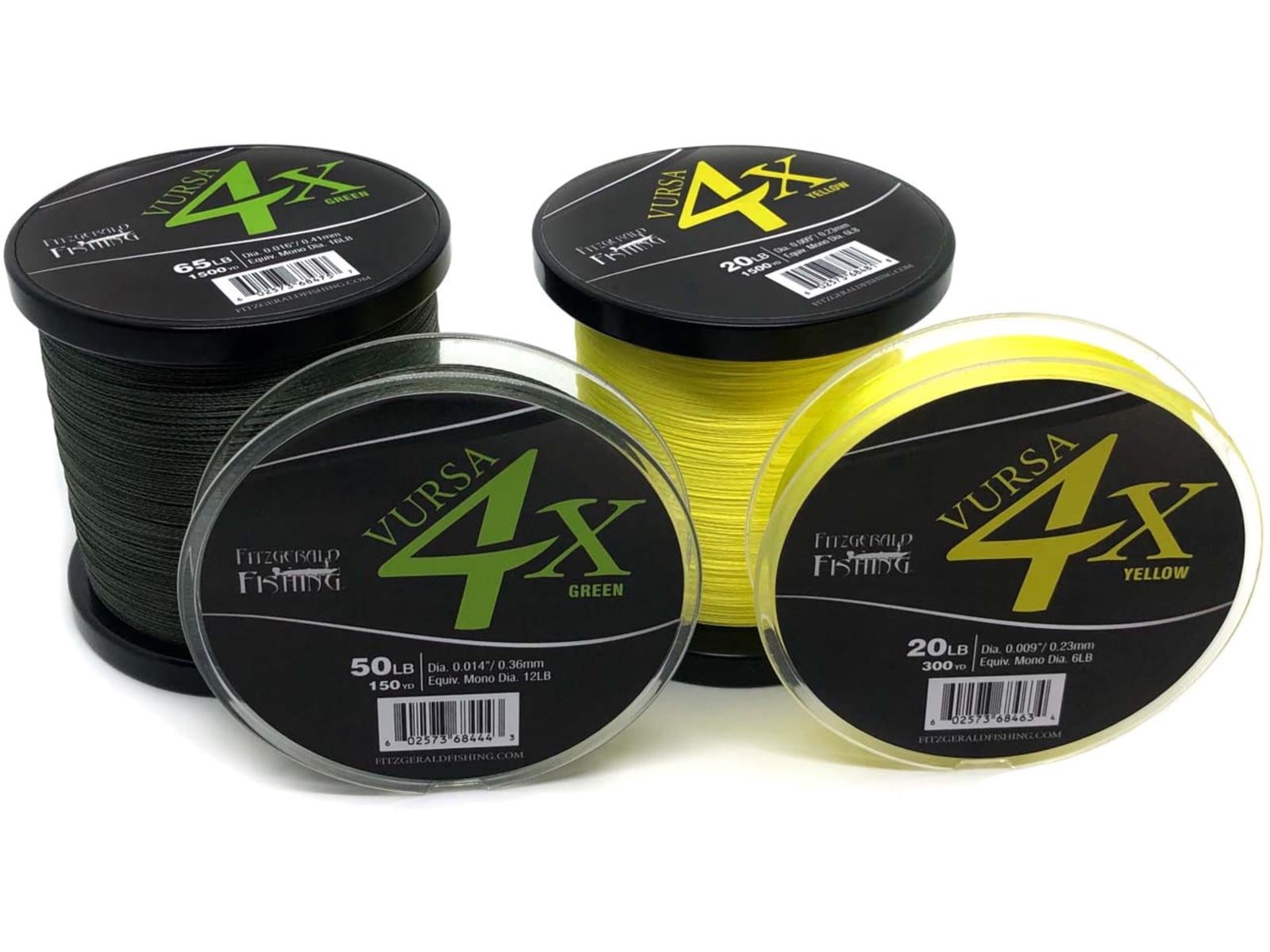 Fitzgerald Fishing Vursa Braid 4X Line, 40lb, Yellow, 300yds - Walmart.com