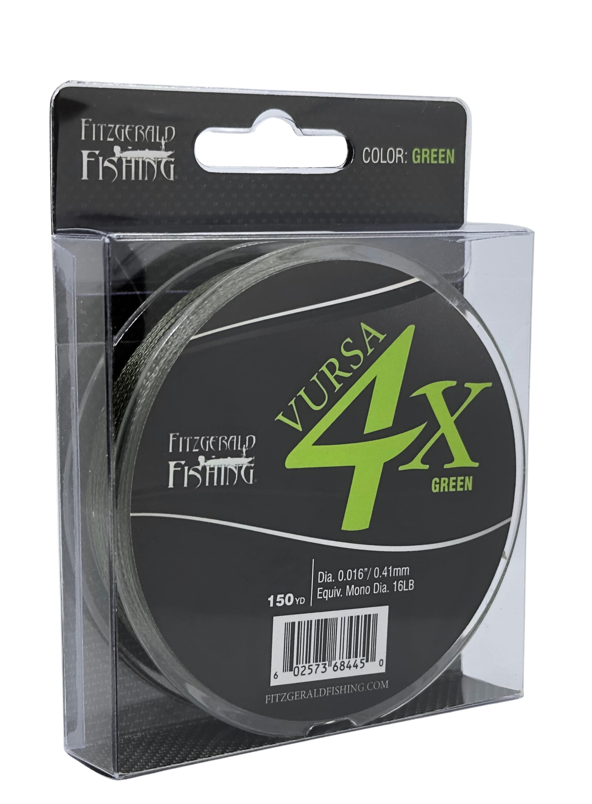 Fitzgerald Vursa 4X Green Braided Fishing Line 4 Strand 15 Lb 150 Yd ...