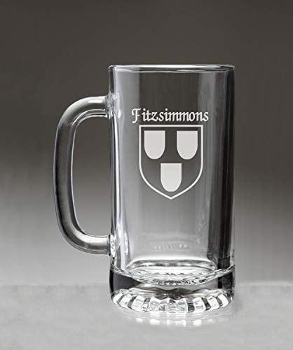 Fitzsimmons Irish Coat of Arms Glass Beer Mug (Sand Etched) - Walmart.com