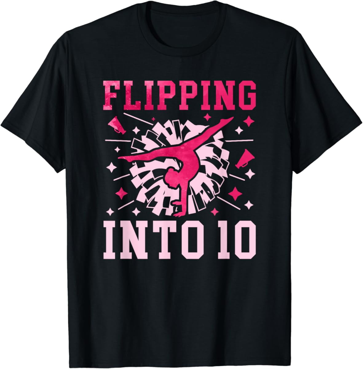 Fitzy 10th Birthday Cheerleader Ten Year Old Cheerleading Girl T-Shirt ...