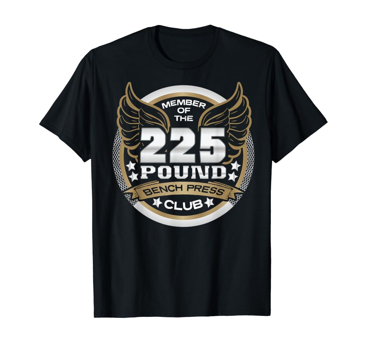 Fitzy 225 Pound Bench Press Club T-Shirt for Powerlifters Full Size S ...