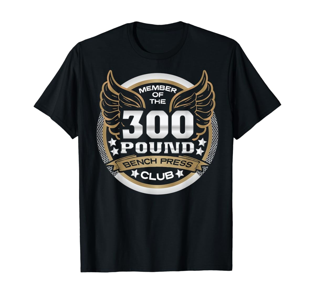 Fitzy 300 Pound Bench Press Club T-Shirt for Powerlifters Full Size S ...