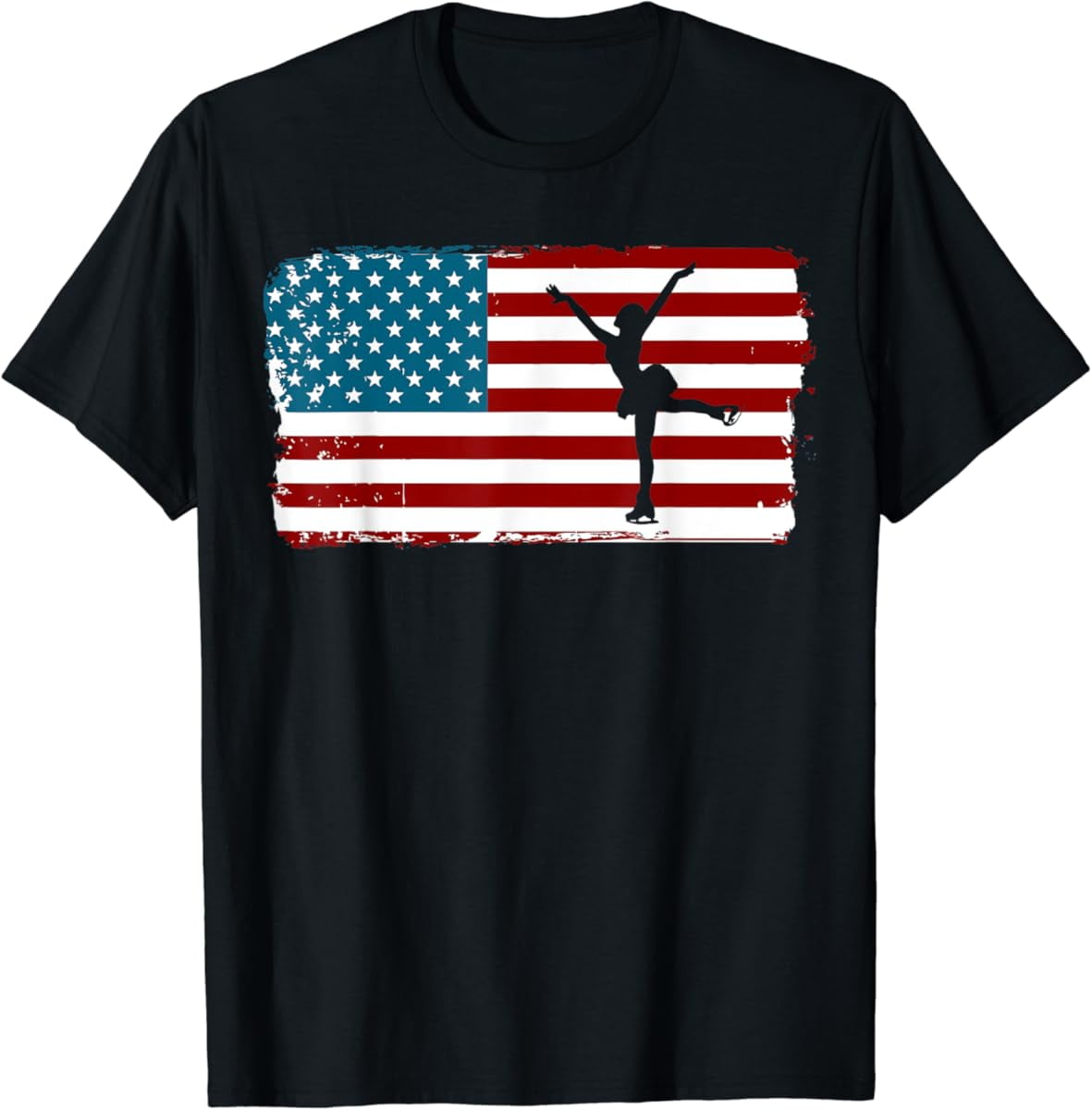 Fitzy American Flag Figure Skating | Cute US Skaters Gift T-Shirt Full ...
