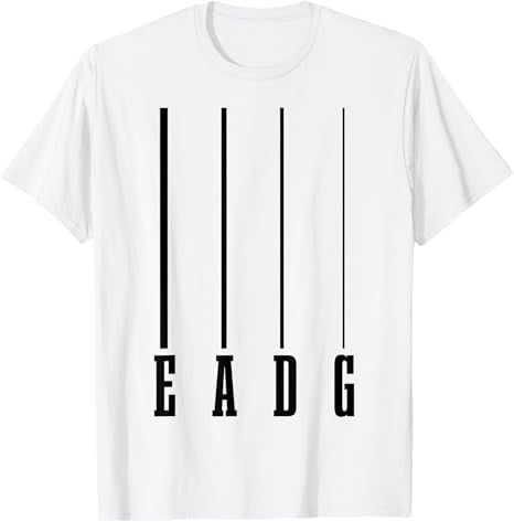 Fitzy Bass Player EADG Bass Strings Guitar Bassist T-Shirt Full Size S ...