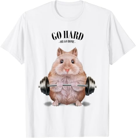 Fitzy Beige Dwarf Hamster Muscle Training Weightlifting Fitness T-Shirt ...